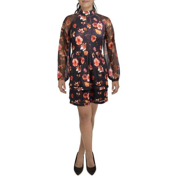 Belldini | Dresses | Belldini Womens Black Mock Neck Floral Wedding ...